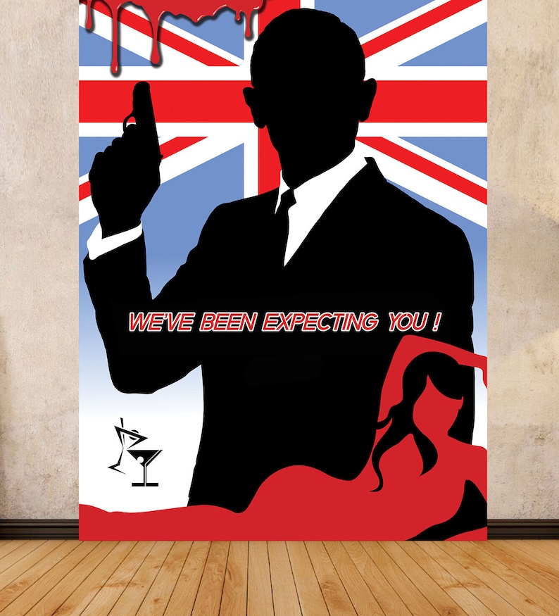 007 James Bond Murder Mystery Theme LARGE Party Backdrop 1.5m Wide X 2m ...
