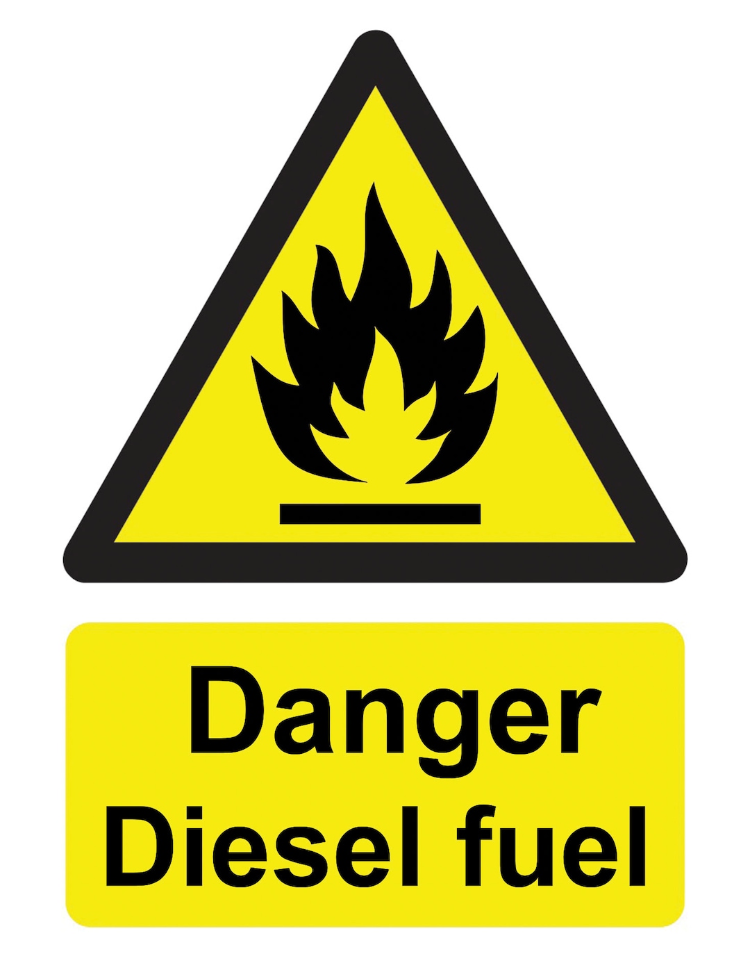 Danger Warning Diesel Fuel Yellow Warning Notice Sign Signage Self ...