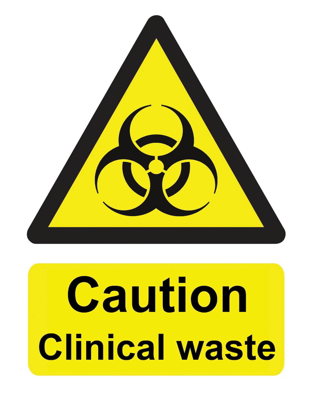 Danger Warning Clinical Waste Business Yellow Health & Safety Notice ...