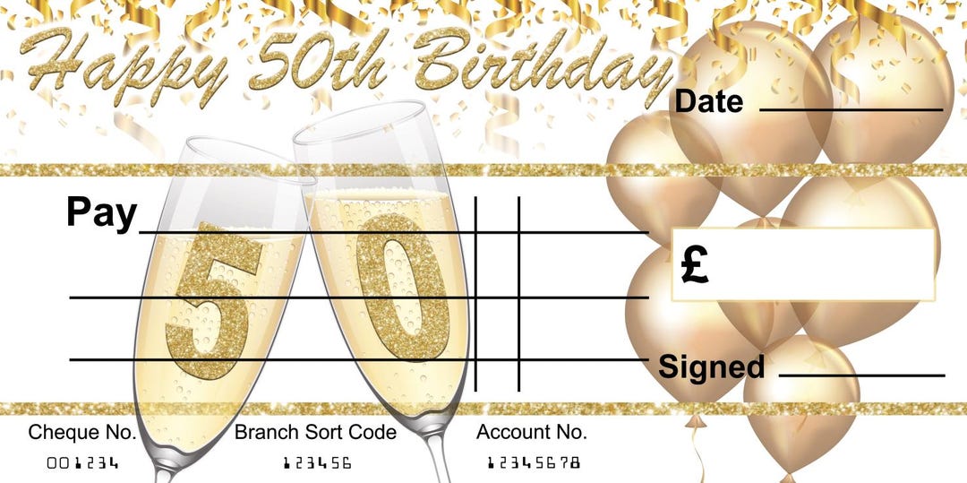 Large Giant BLANK Cheque Congratulations Gift of Money Present Reusable ...