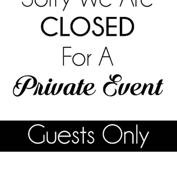 Private Event Sign - Etsy