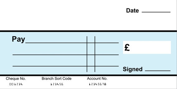 EXTRA Large Giant BLANK Cheque Check Charity Presentation - Etsy