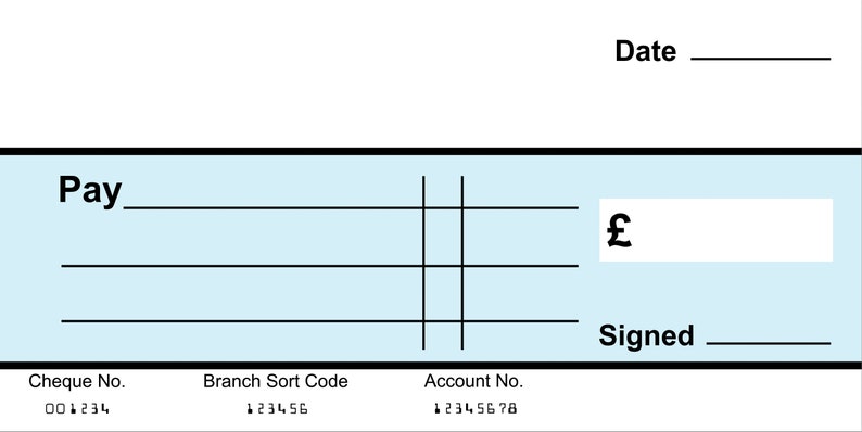 EXTRA Large Giant BLANK Cheque Check Charity Presentation Fundraising ...