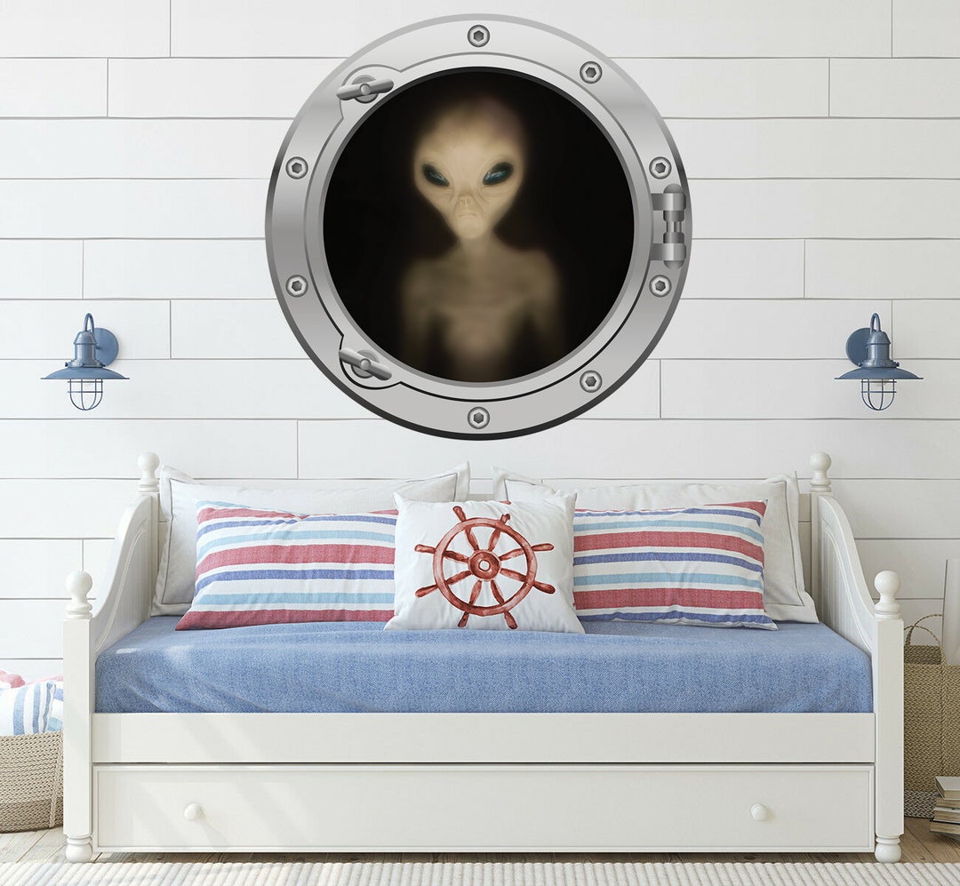 Large Alien Extraterrestrial Port Hole Silver or Gold Porthole Round ...