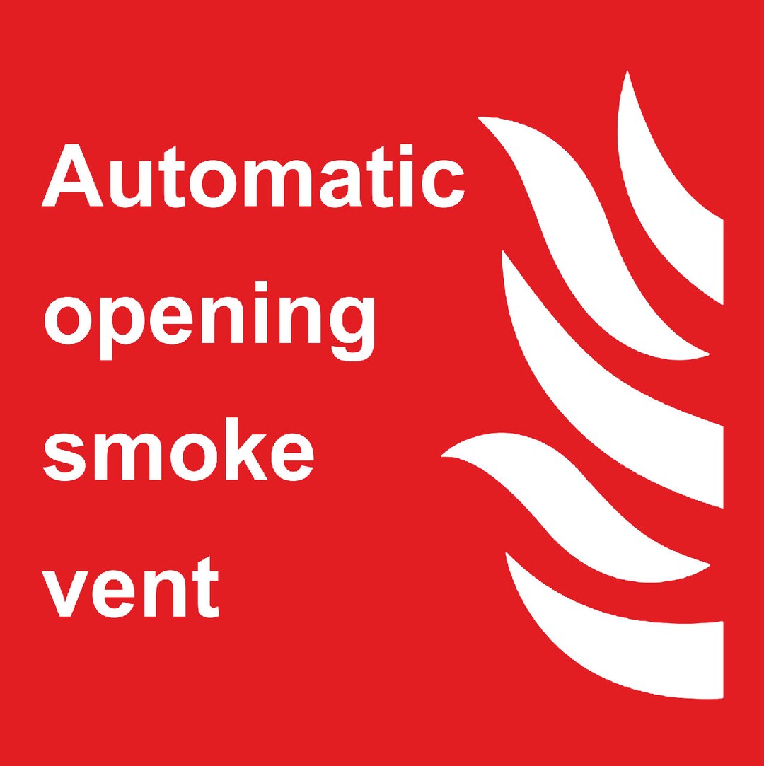 Red Fire Automatic Opening Smoke Vent Outlet Sign Adhesive External ...
