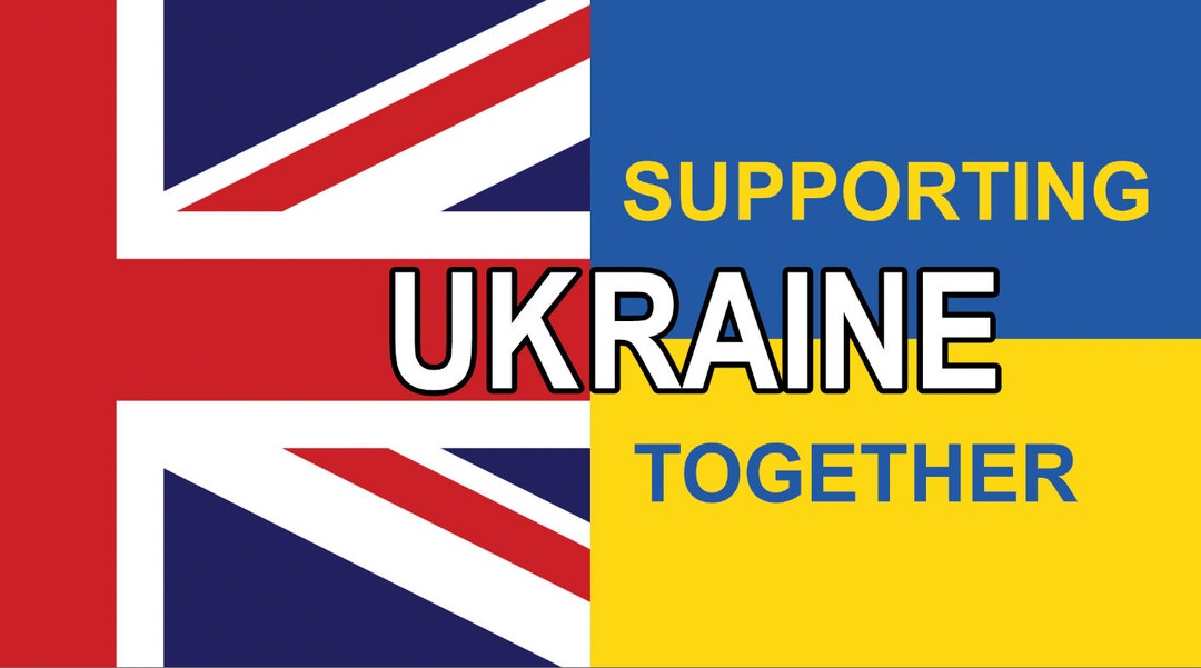 Supporting Ukraine UK War Support Notice Sign Self Adhesive Gloss ...