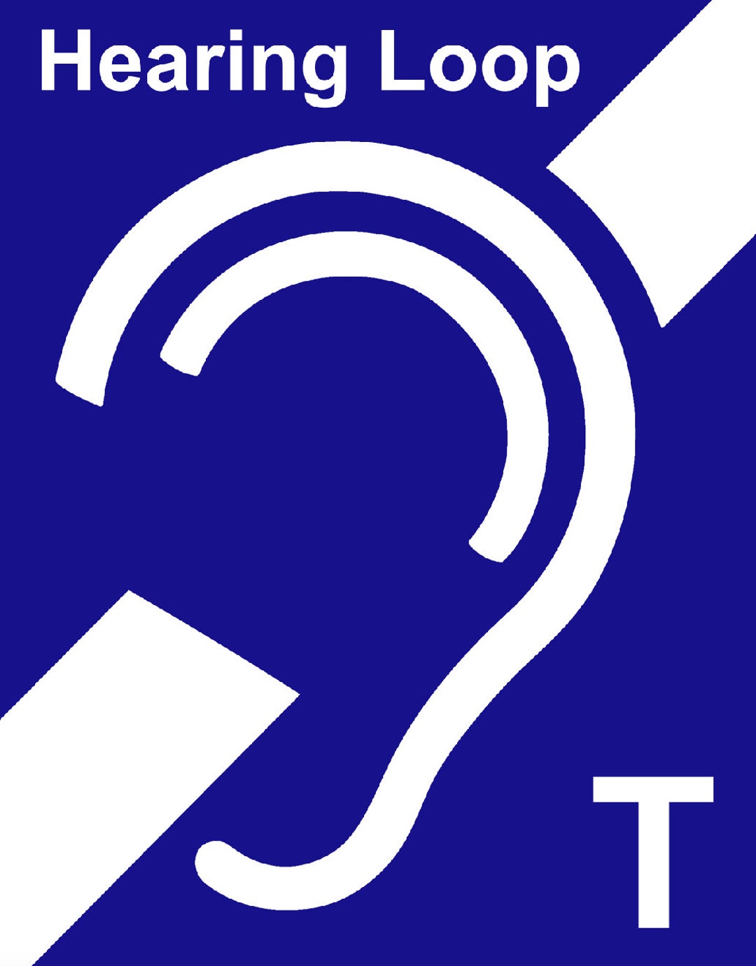 Blue Advisory Information Hearing Aid Loop T Induction Telecoil ...