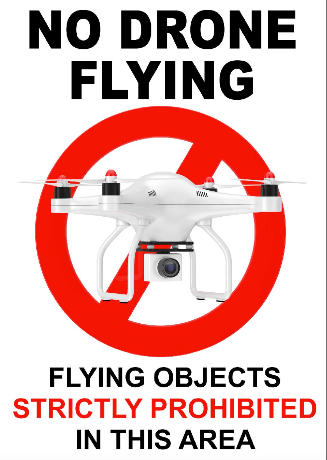 External Sign Weatherproof No Drone Flying Flying Objects Prohibited ...