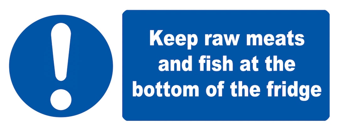 Food Kitchen Restaurant Hygiene Caution Warning Notice Sign Blue ...