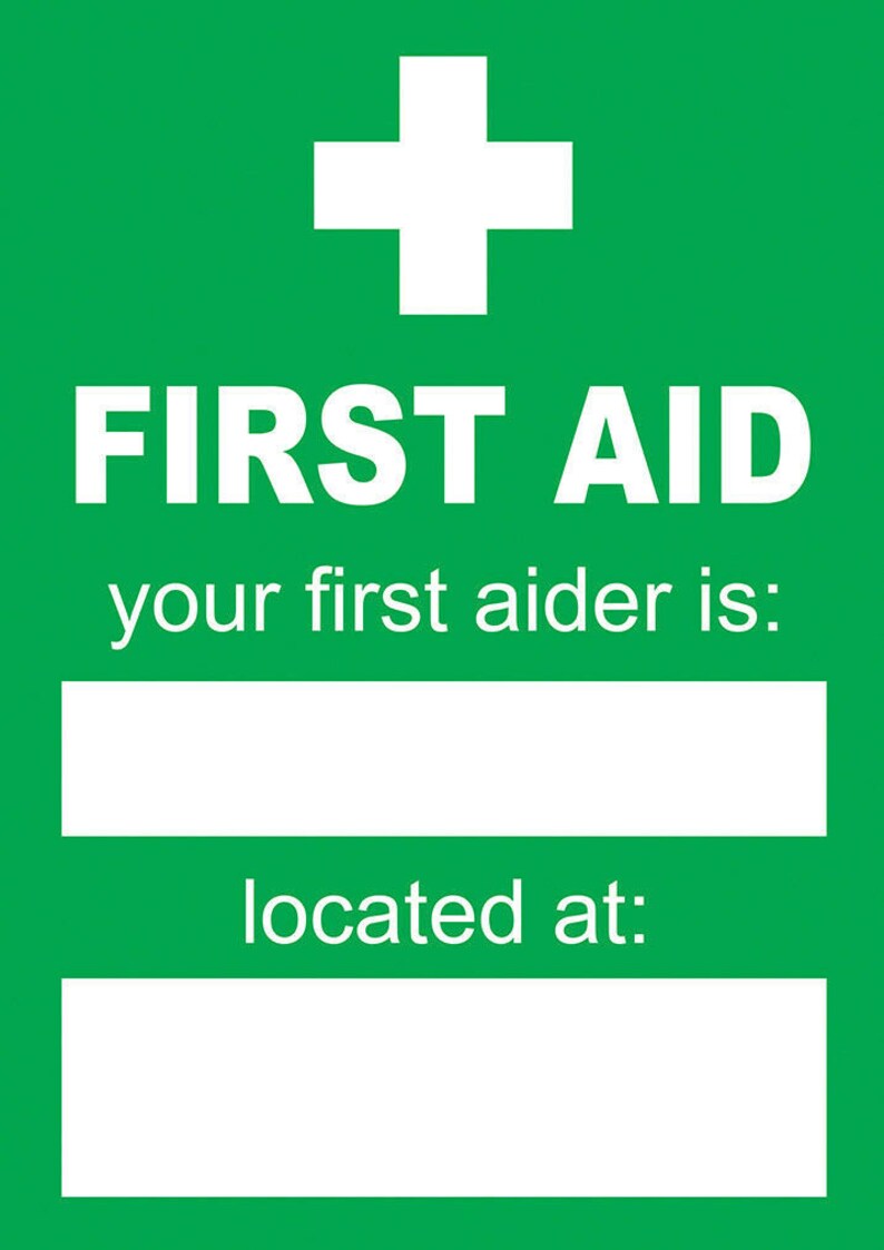 Various Sizes Poster Optional Lamination Safety Advice First Aider ...