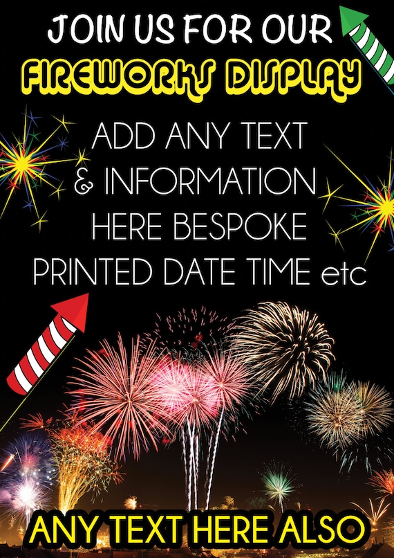 Sign Poster Advert Advertising Fireworks Firework Bonfire - Etsy
