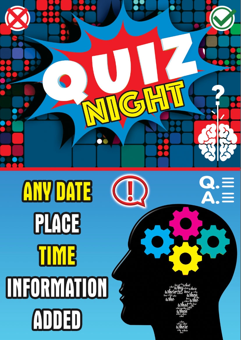 Laminated Sign Poster Advert Advertising Quiz Night Event Pub Club ...
