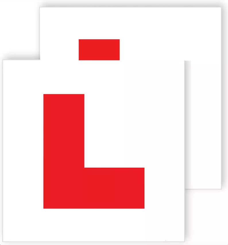 Set of 2 X Self Adhesive Vinyl Stickers Decals Vinyl Pack of 2 Learner ...