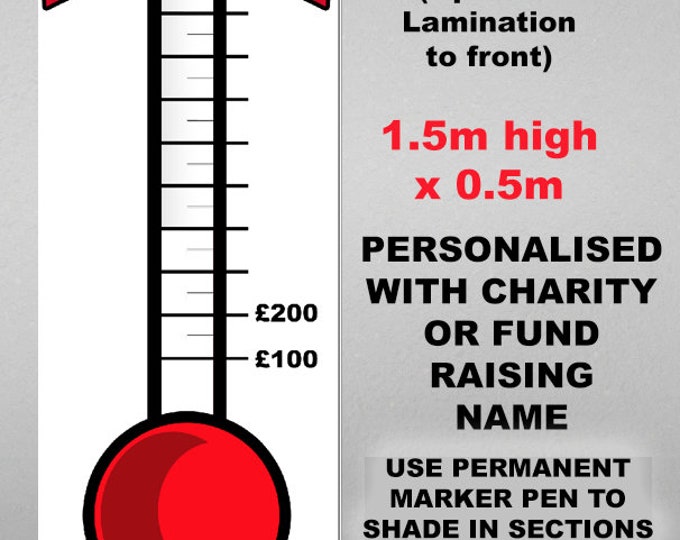 Personalised Bespoke Wording & Money Targets Wall Poster Charity ...
