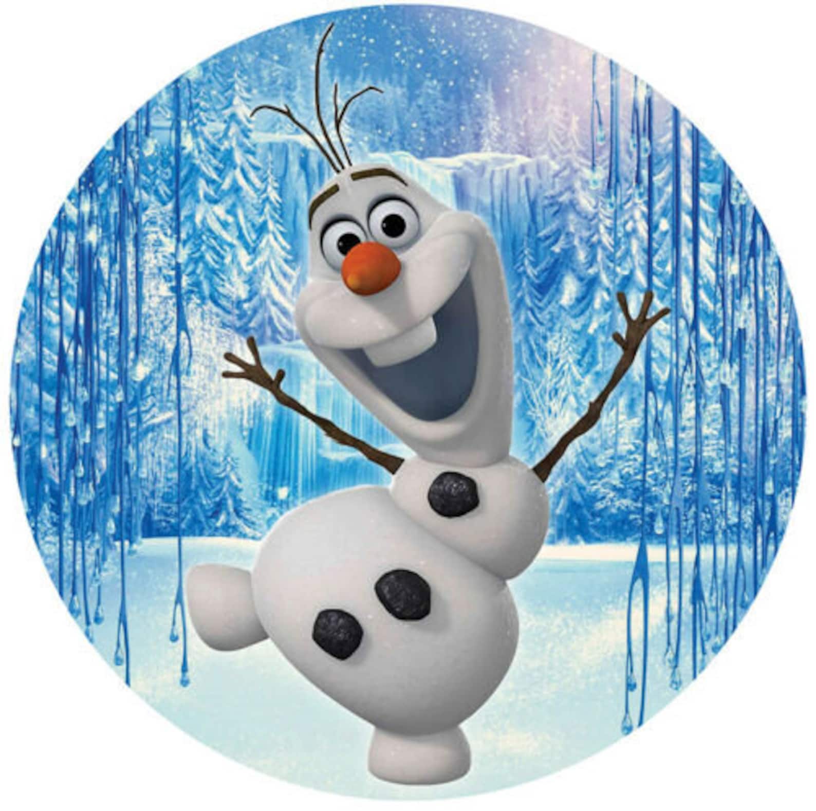 LARGE 2 Sizes Frozen Olaf Design Round Wall Adhesive Decal | Etsy