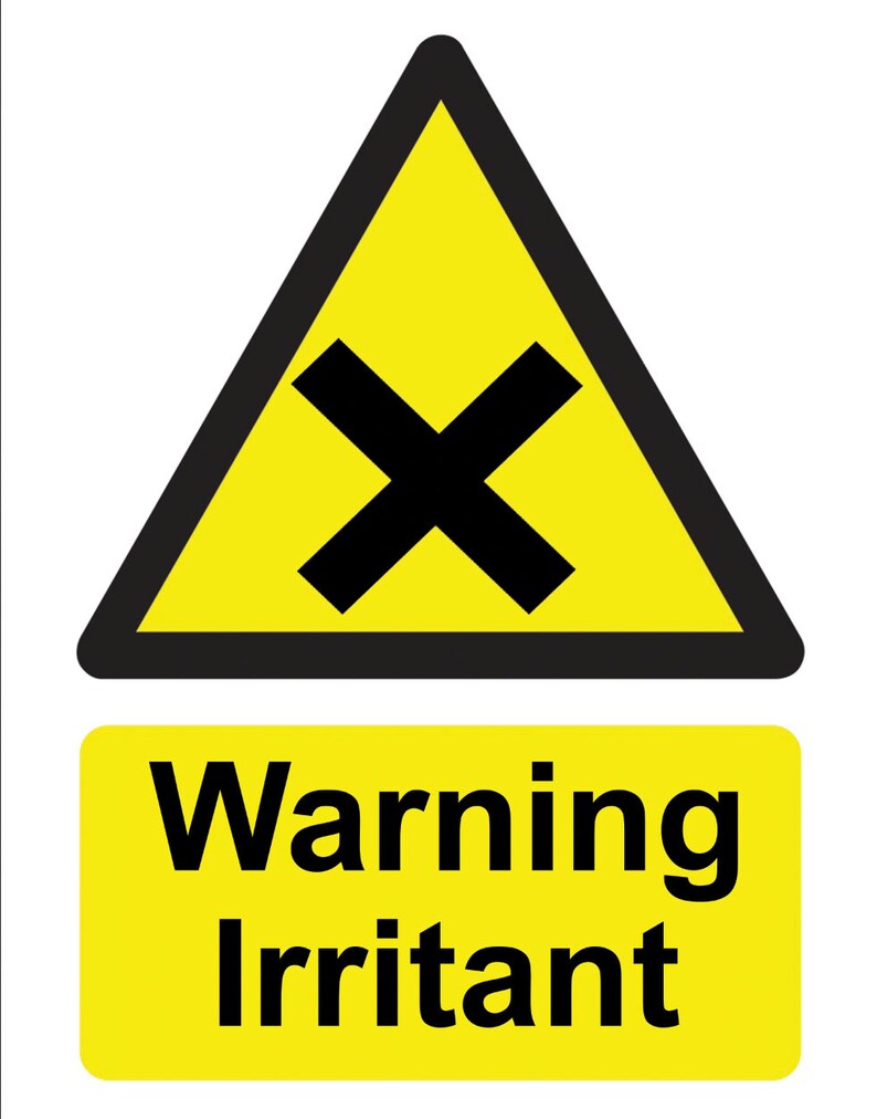 Danger Warning Irritant Yellow Health & Safety Business Garage Notice ...