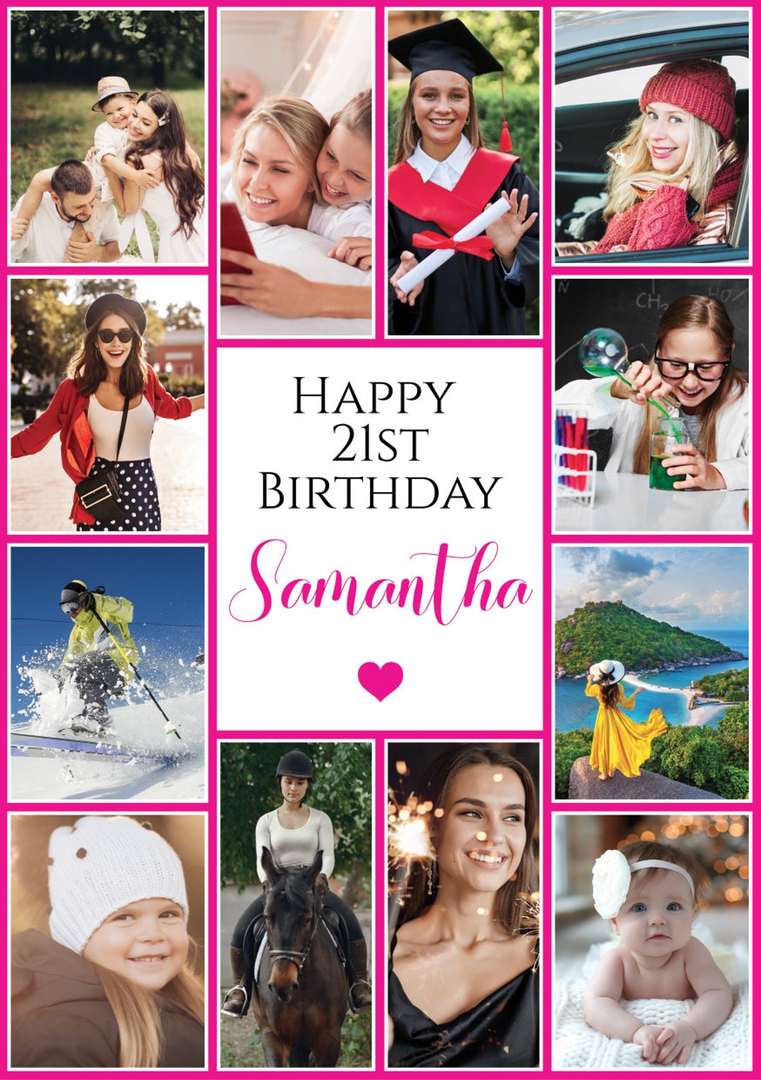 Photo Collage Photos Poster Celebrating Anniversary Wedding Engagement ...