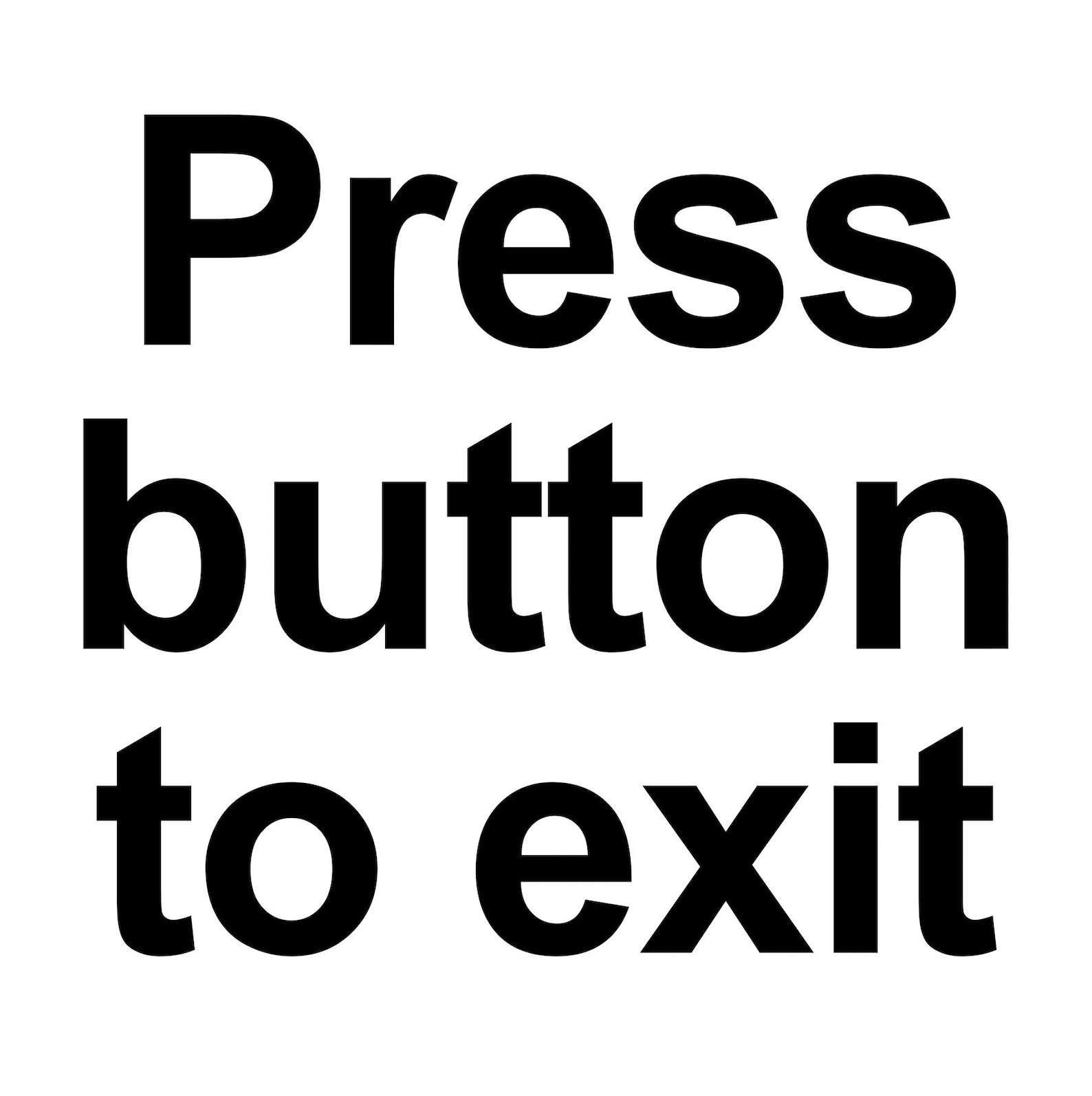 Press Button to Exit Door Warning Notice White SQUARE Adhesive Sticker ...