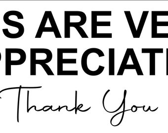 Tips Appreciated Thank You Sticker - Etsy