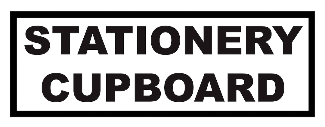 Stationery Cupboard Retail Office Shop Business Notice Sign Door Window ...