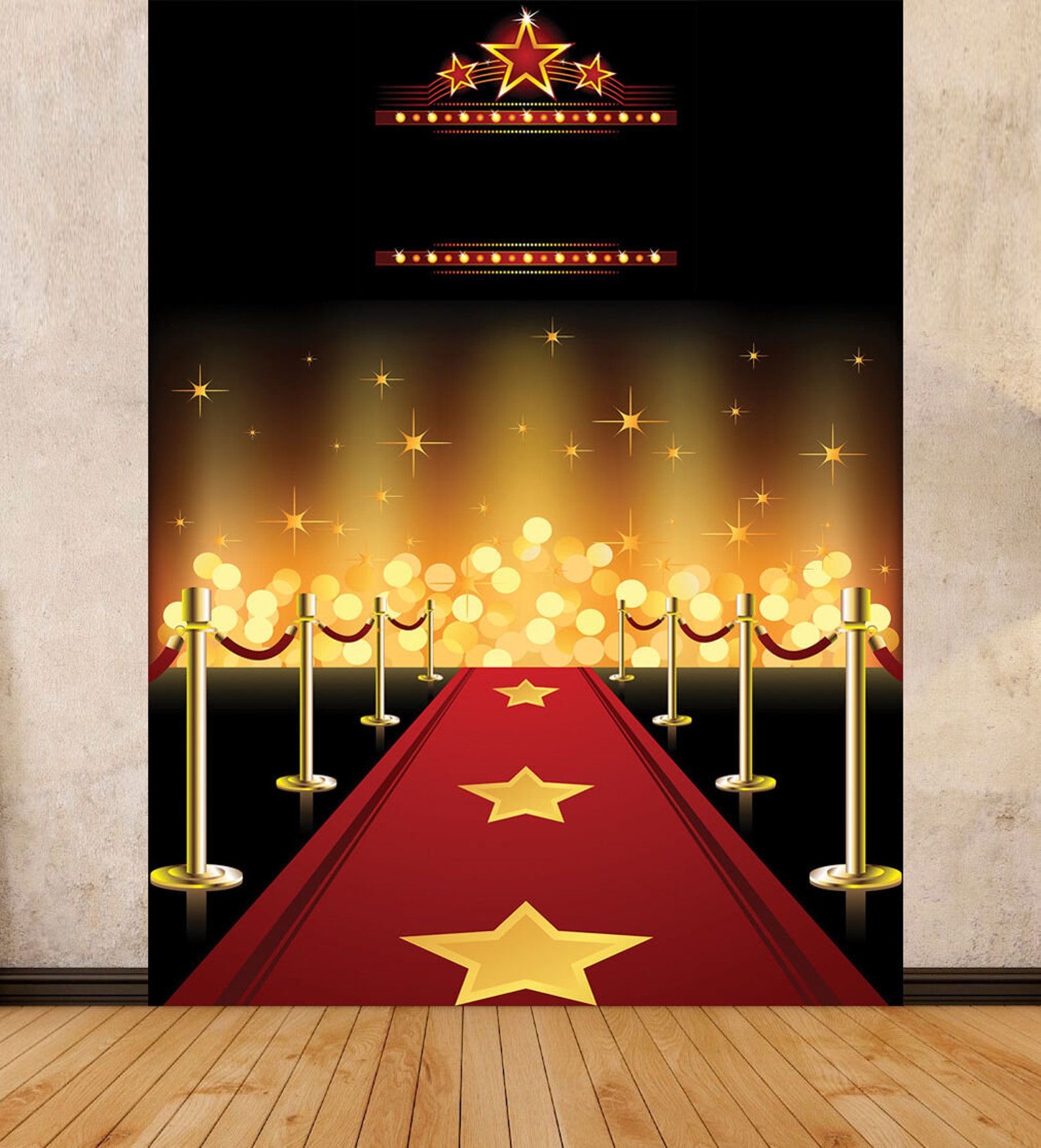 Any TEXT LARGE Party VIP Hollywood Paparazzi Theme Red Carpet Backdrop ...
