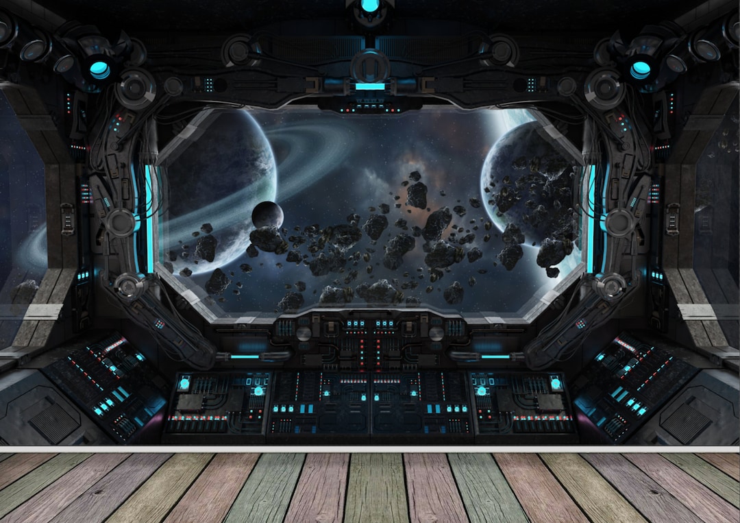 Outer Space Views From A Spaceship Cockpit Large Wallpaper Wall Decot ...