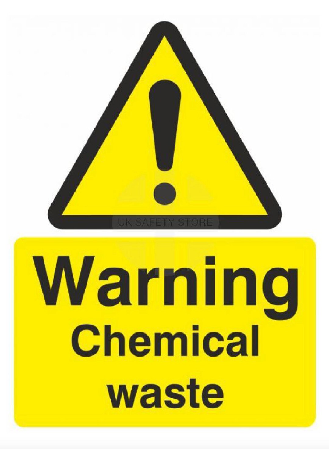 Danger Warning Chemical Waste Yellow Warning Notice Sign Self Adhesive ...