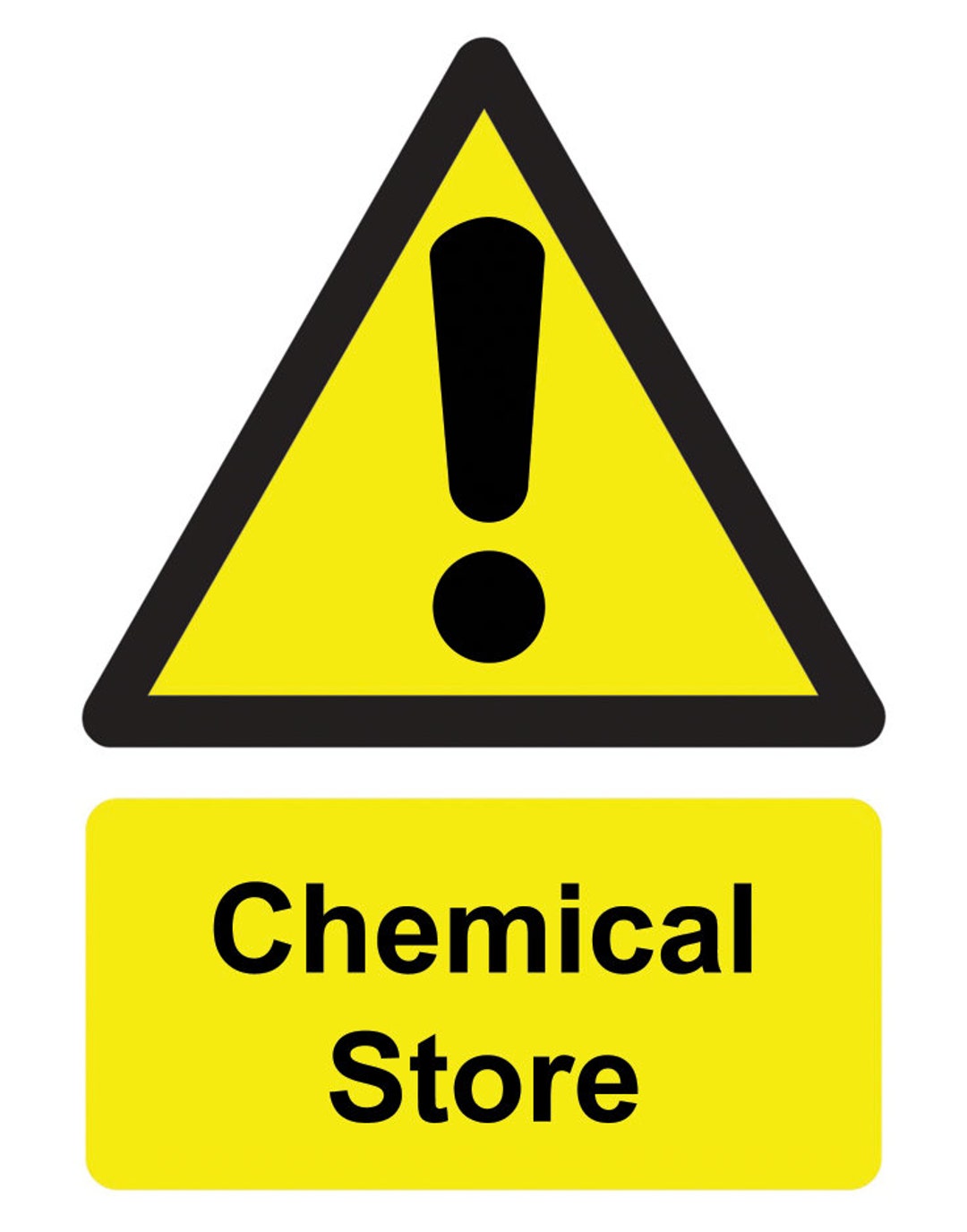 Chemical Store Danger Warning Yellow Caution Health & Safety Warning ...