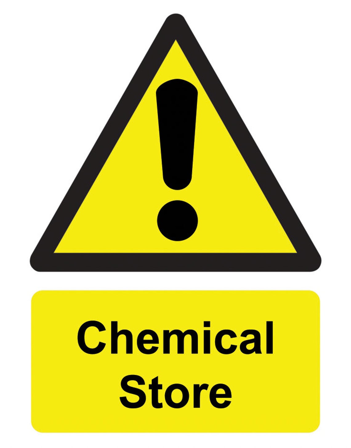Danger Warning Chemical Store Yellow Warning Notice Sign Self Adhesive ...