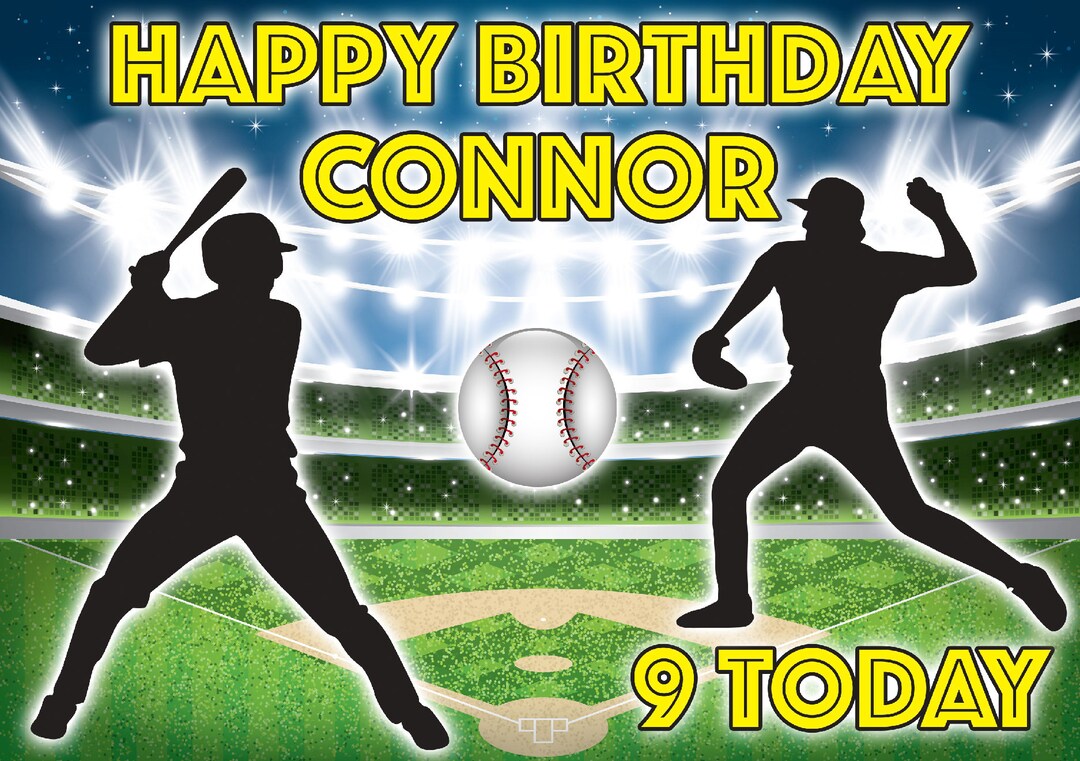 Large BASEBALL Sport Theme Themed Birthday Celebration Event Party ...