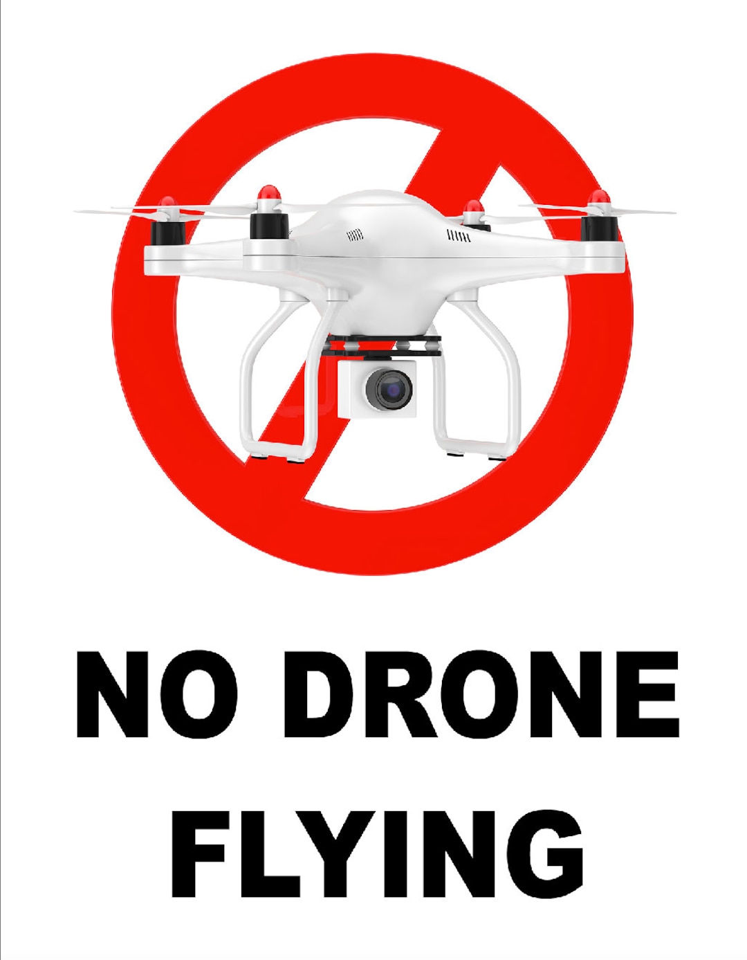 No Drone Flying Caution Warning Health & Safety Business Site Notice Sign Self Adhesive Gloss ...