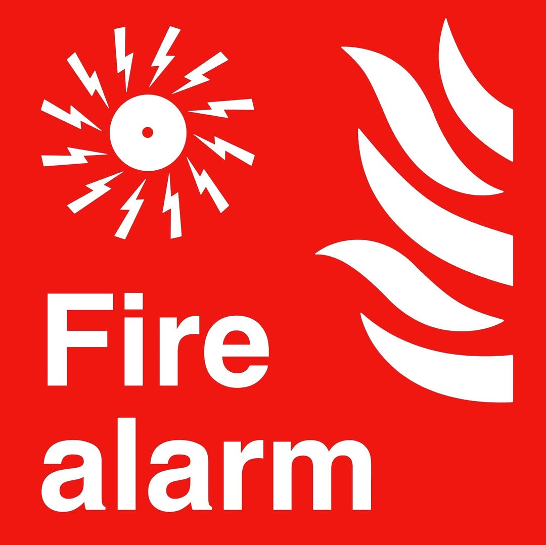 Fire Alarm Sign Fire Health & Safety Sign Adhesive External Grade ...