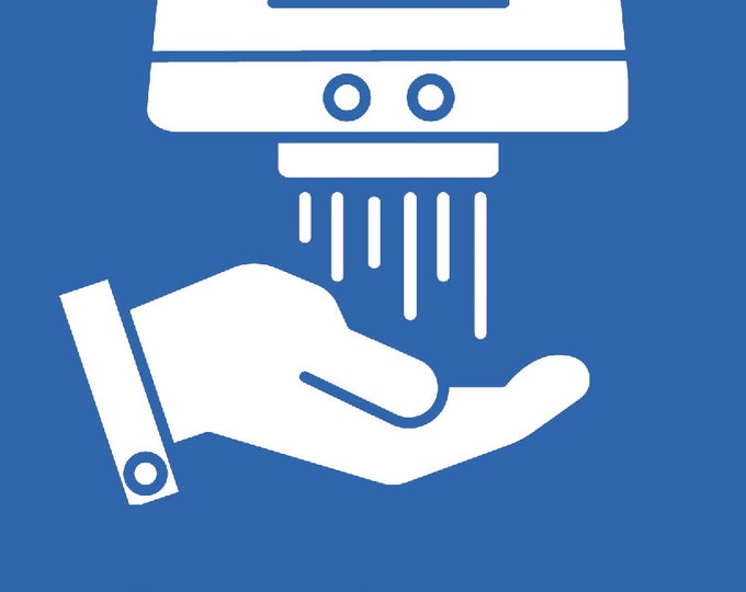 Toilet Rest Room Hand Drier Dryer Blue Notice Sign Self Adhesive Gloss ...