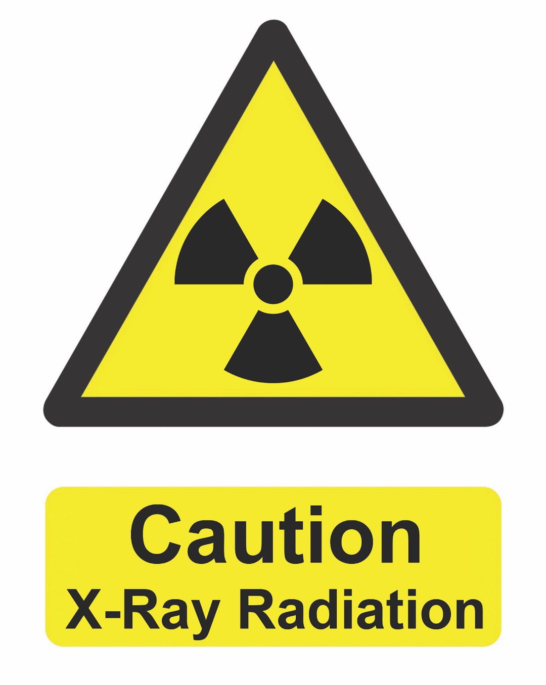 Caution X Ray Radiation X-ray Yellow Warning Notice Sign Self Adhesive ...