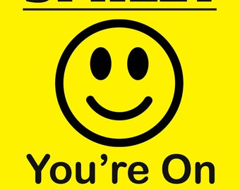 Smiley Warning Decal - Etsy