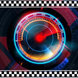 Speedo Speedometer Car Modern Racing Flag Wallpaper Mural for Bedroom ...