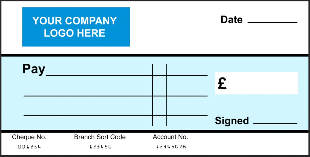 EXTRA Large Giant BLANK Cheque Personalised Bespoke Check Charity ...
