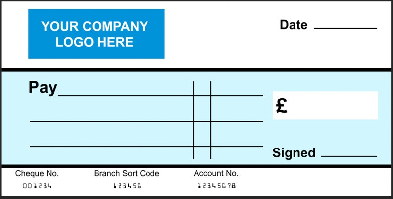 EXTRA Large Giant BLANK Cheque Personalised Bespoke Check Charity ...