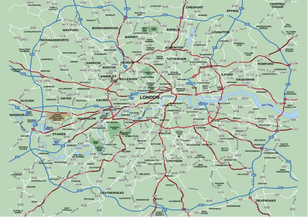 Map of London Boroughs Districts Coloured Geography Learning ...