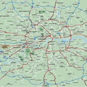 Map of London Boroughs Districts Coloured Geography Learning ...