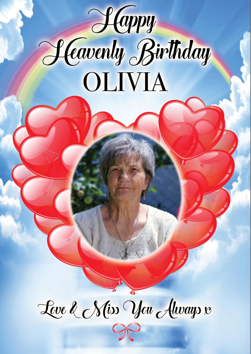 Pink Personalised Heavenly Birthday Celebration of Life Funeral ...