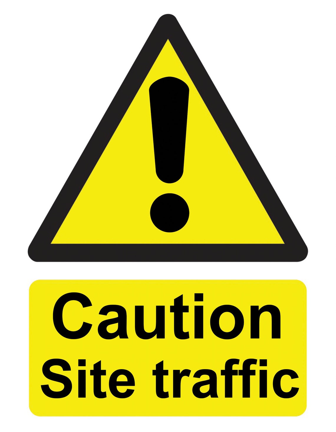 Yellow Warning Caution Site Traffic Health and Safety Notice Sign Self ...