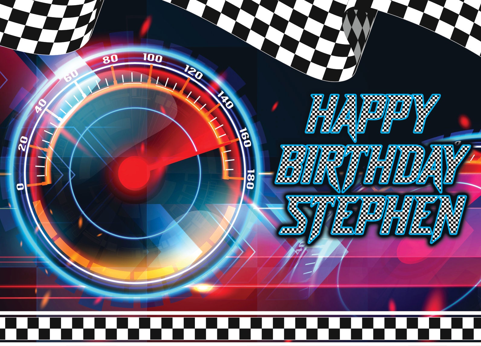 Racing Car Speedo Speedometer Themed Birthday Celebration Event Party ...