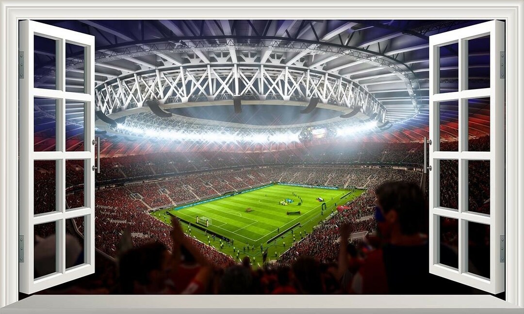 Football Ground Stadium Sign Decal Adhesive Vinyl Sticker Magic Window ...