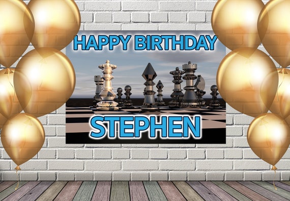 2 Sizes A0 & A1 Chess Board Game Theme Personalised Name - Etsy