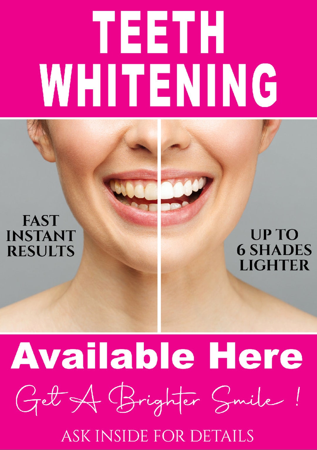 Laminated Bespoke Text Advert Poster Sign Notice Advertisement Business ...