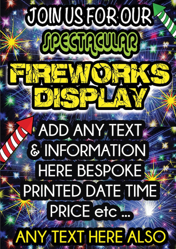 Sign Poster Advert Advertising Fireworks Firework Bonfire - Etsy