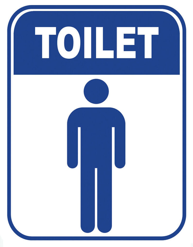 Mens Male Toilet Toilets Door Business Retail Shop Notice Sign Wall ...