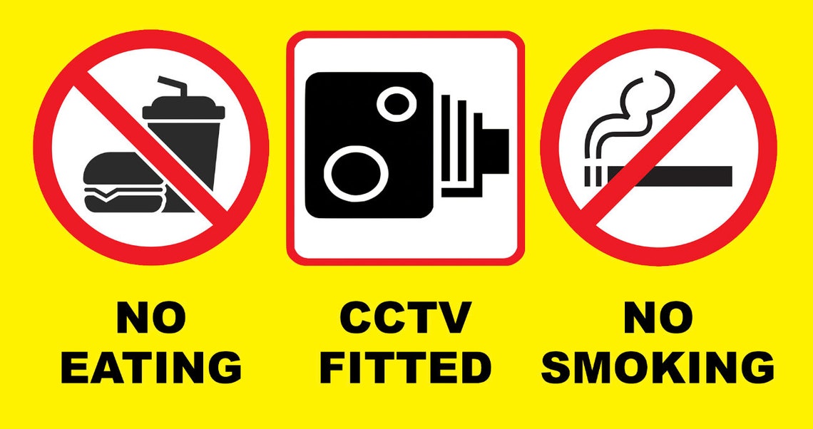 Warning Notice Sign Cab Bus Minibus Vehicle CCTV Fitted No Eating or No ...