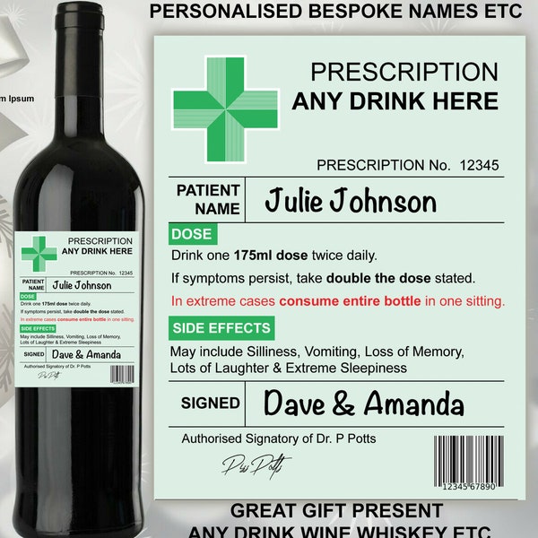 Alcohol Label - Etsy